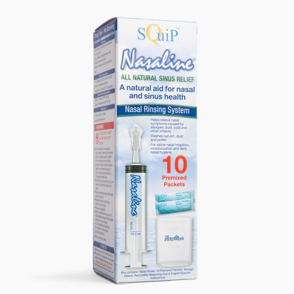 Nasaline® Nasal Rinsing System with 10 Premixed Saline Packets - SQuiP ...