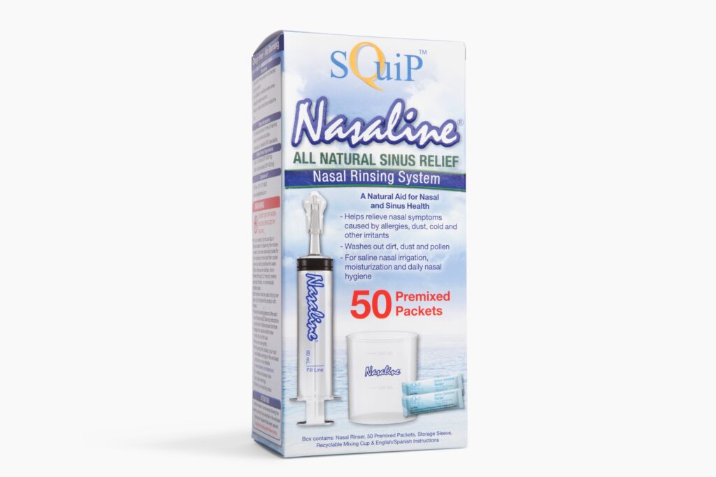 Nasaline® Nasal Rinsing System Kit with 50 Premixed Saline Packets - SQuiP