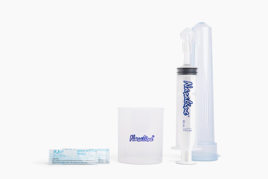 Nasaline® Nasal Rinsing System Kit with 50 Premixed Saline Packets - SQuiP