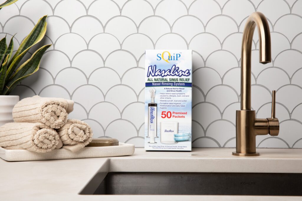 Nasaline® Nasal Rinsing System Kit with 50 Premixed Saline Packets - SQuiP